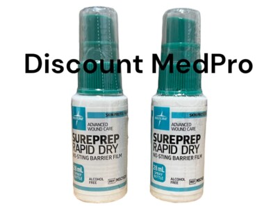 Medline Sureprep Rapid Dry No-Sting Barrier Skin Spray-2 Pack - MSC1528 ...