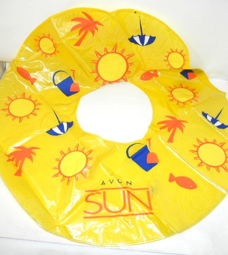 Avon Sun Inflatable Swim Float • Pool Ring 30" Inner Tube Yellow 2004 ...