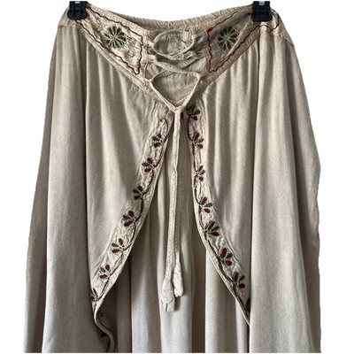 Beige Corset Wrap Harem Pants Embroidered Gypsy Boho Faire Festival ...