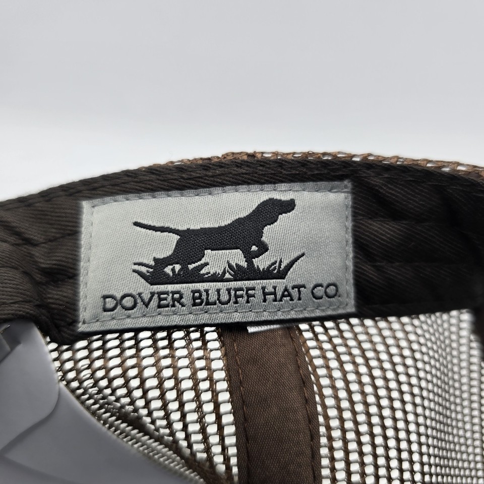 Dover Bluff Hat Co. Dog Logo Leather Duck Hunting Hat Brown Camo ...