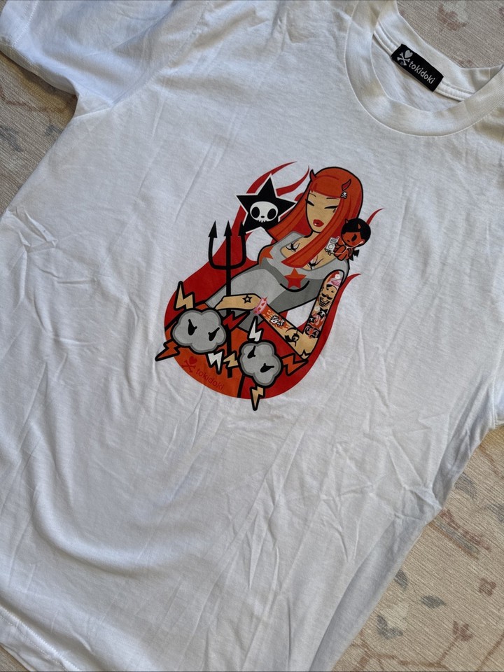 Men’s Vintage Tokidoki 2007 Tattoo Devil Girl T-Shirt Rare Size M Read ...