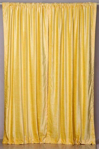 Yellow Rod Pocket Velvet Curtain / Drape / Panel - Piece | eBay