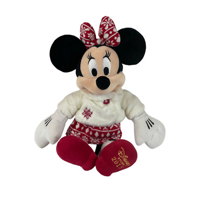 A181 Disney Store 2015 Minnie Mouse Christmas Plush 16" Stuffed Toy ...
