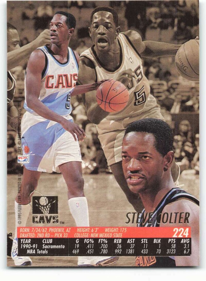 1994-95 Fleer Ultra #224 Steve Colter NM-MT Cavaliers | eBay