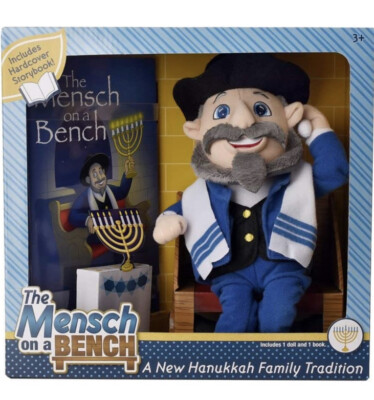 The Mensch on a Bench Hanukkah Decor with Hardcover Book and Removable ...