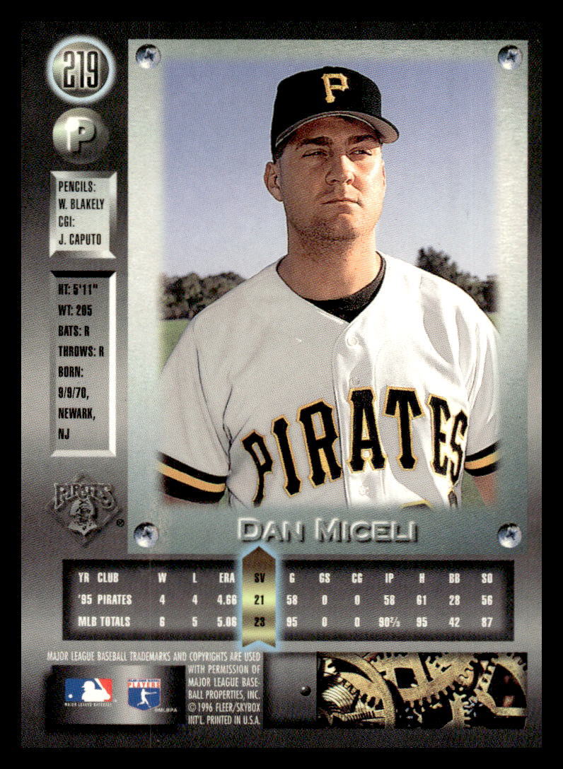 1996 Metal Universe 219 Dan Miceli Pittsburgh Pirates | eBay