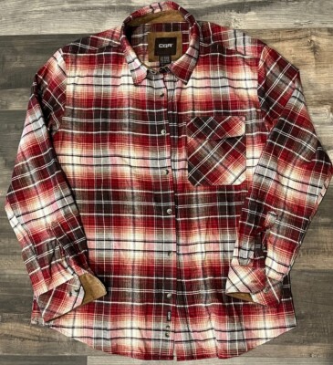 CQR Gears Tactical Shirt Flannel Plaid Red X Large XL Long Sleeve ...