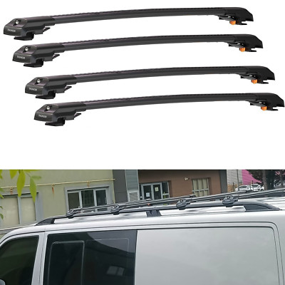 4X MERCEDES VITO VIANO W639 W447 BLACK LOCKABLE ROOF RACK CROSS BARS ...
