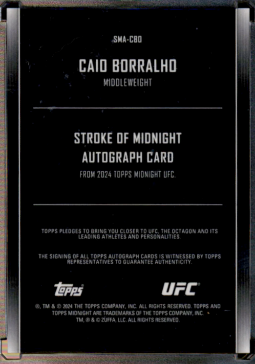 2024 Topps Midnight UFC Caid Borralho Stroke of Midnight Auto Autograph ...
