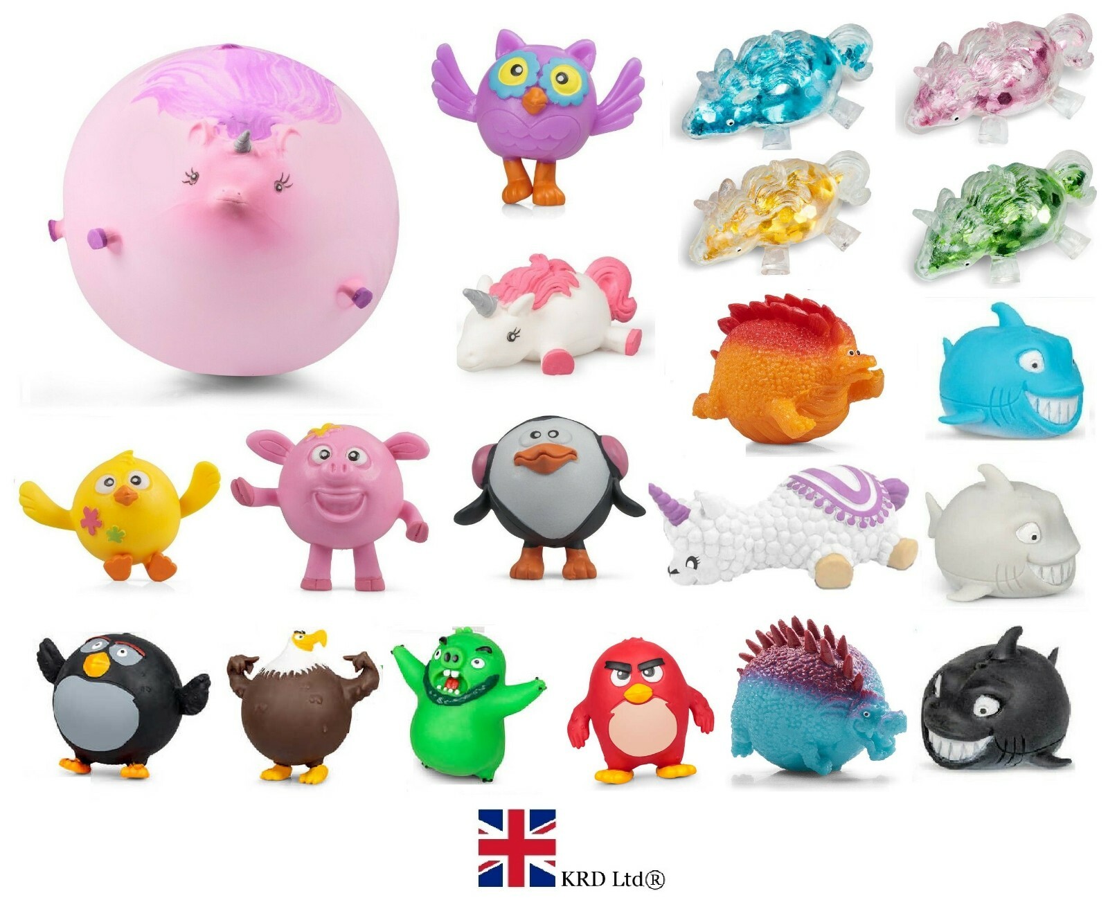 Reusable Animal Balloon Balls Farm Blow up Squeeze Bouncing Ball Kids ...