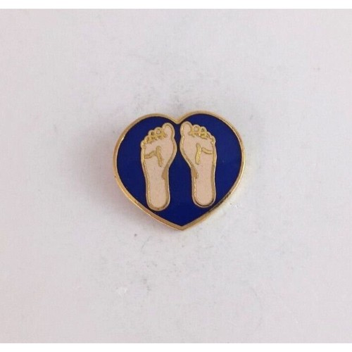 Vintage Footprints On Blue Heart Lapel Hat Pin | eBay