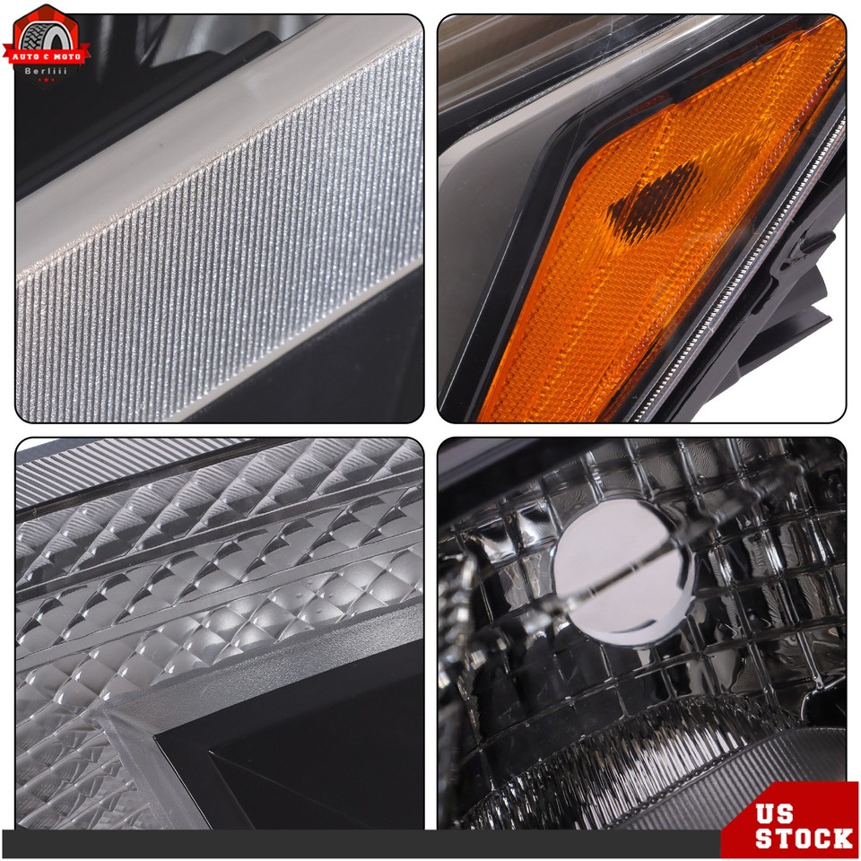 For 2017-2020 Nissan Pathfinder Headlights Halogen LED DRL Black Left ...