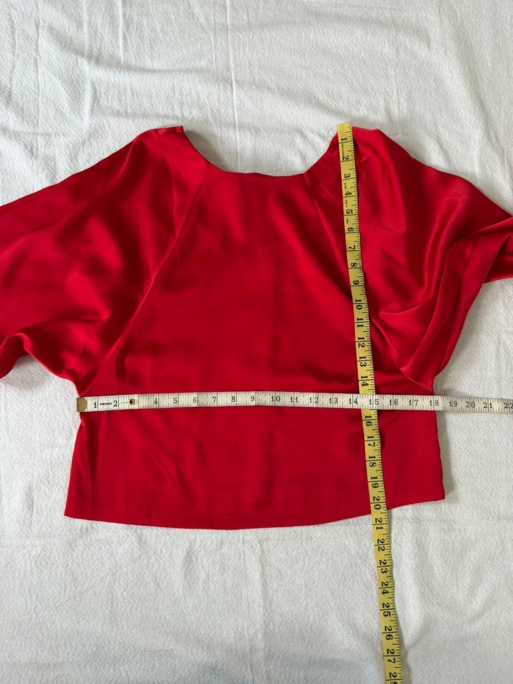 HM Red Silky Satin Look Blouse Size S 8-10 | eBay