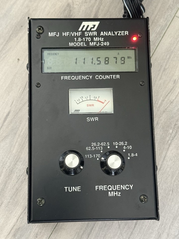 MFJ HF/VHF SWR ANALYZER COUNTER 1.8-170 MHZ MODEL MFJ-249 -MINT IN BOX ...
