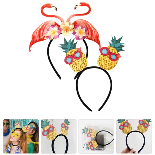2 Pcs Pool Party Hair Band Hawaii Headband Flamingo Hairband ...
