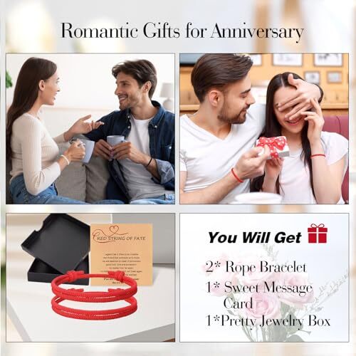 Matching Adjustable Rope Bracelet for Couples, Red Bracelet Red String ...