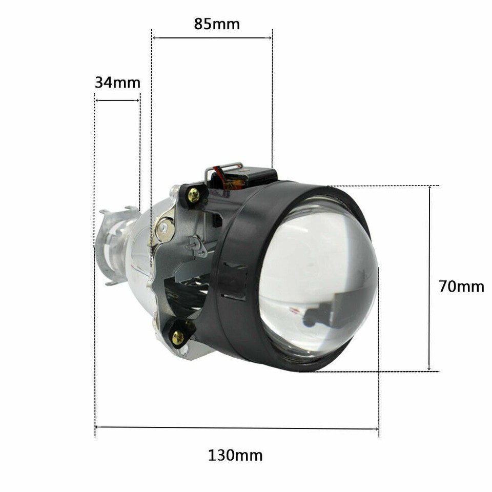 2.5'' HID Bi xenon Projector Lens +Shrouds Headlight Retrofit Fit H1 H4 ...
