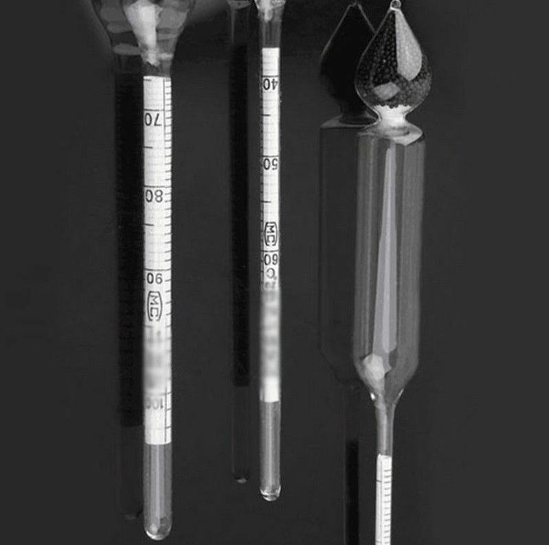 Alcohol Concentration Tester 3-Piece Hydrometer Alcoholmeter Tester Set ...