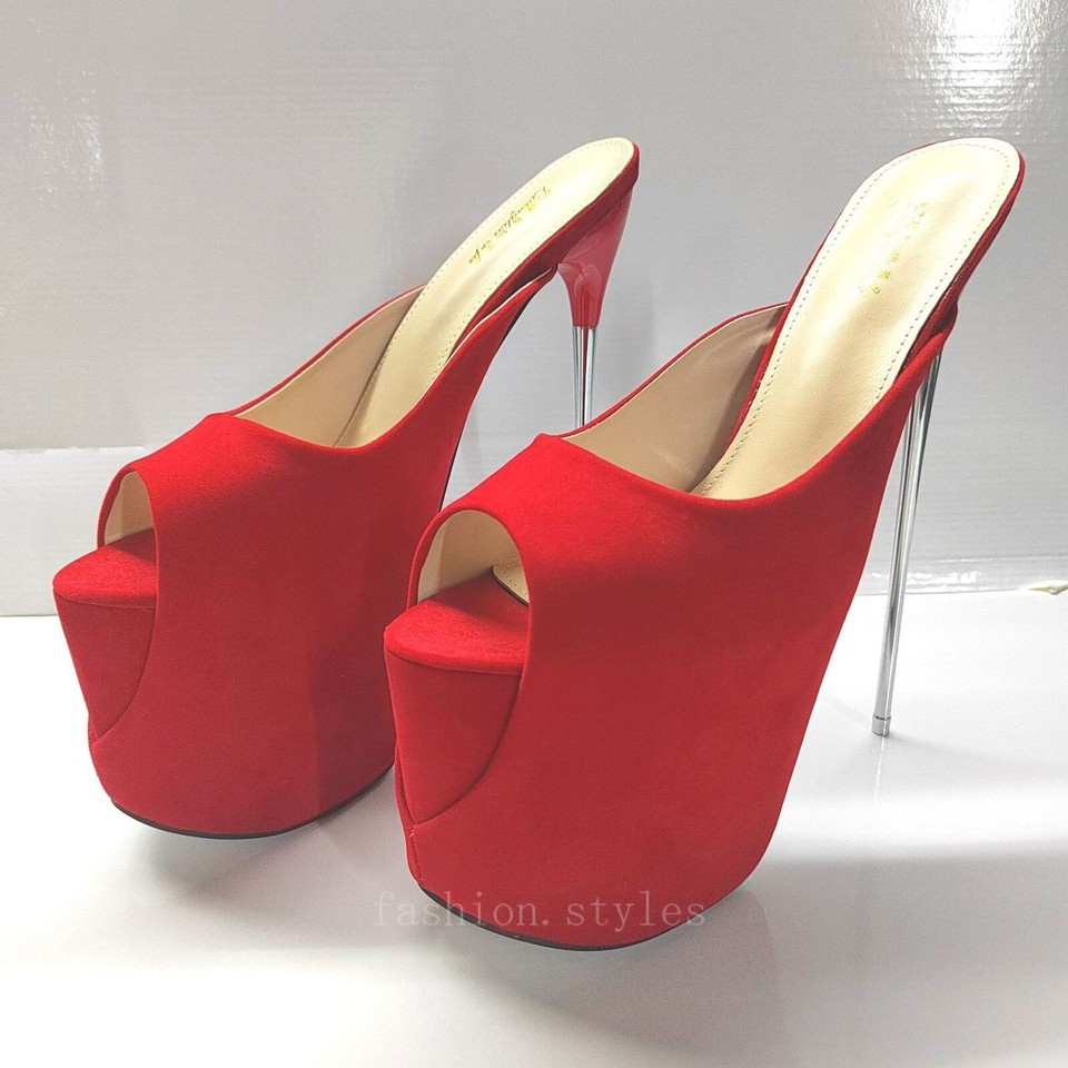 Women's Ultra High Heels Shoes 19Cm Steel Stiletto Heel Peep Toe ...