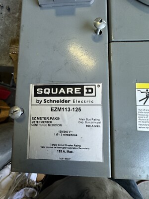 SQUARE D EZM113-125, 3 POSITION, 1 PHASE 120/240V, METER STACK ...