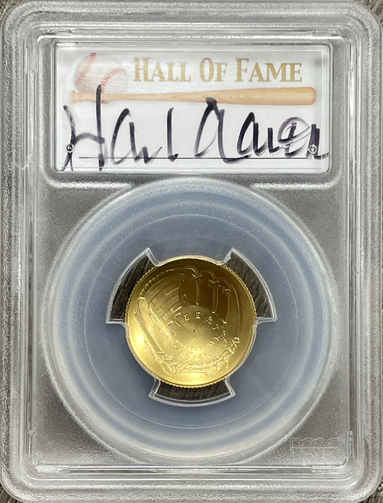 2014-W Baseball HOF $5 Gold Hank Aaron Signed, PCGS MS70 FS, LOW POP OF ...