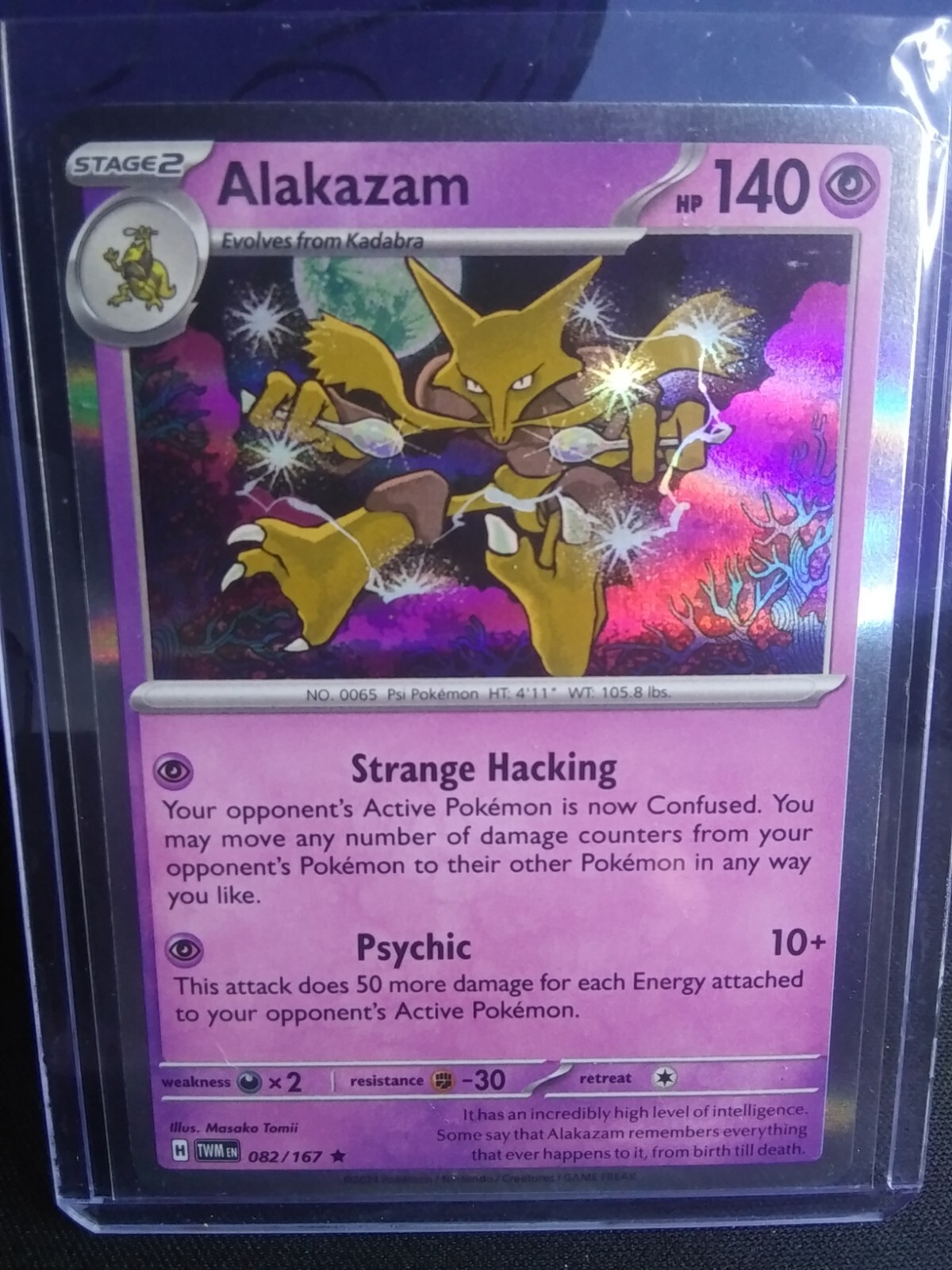 Pokemon TCG - Reverse Holo Alakazam 82/167 - Twilight Masquerade 2024 ...