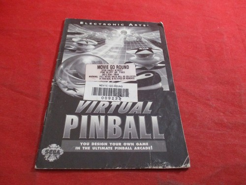 Virtual Pinball Sega Genesis Instruction Manual Booklet ONLY | eBay