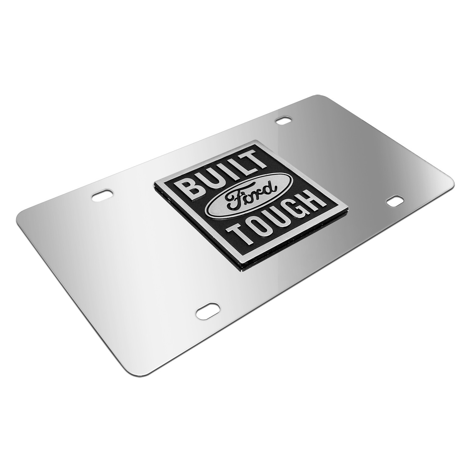 Ford Built Ford Tough 3D Logo Chrome Stainless Steel License Plate ...