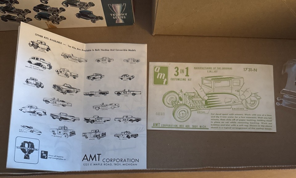 AMT 1925 Model “T” Ford 3 in 1 Car Kit Trophy Series 1/25 Customizing ...