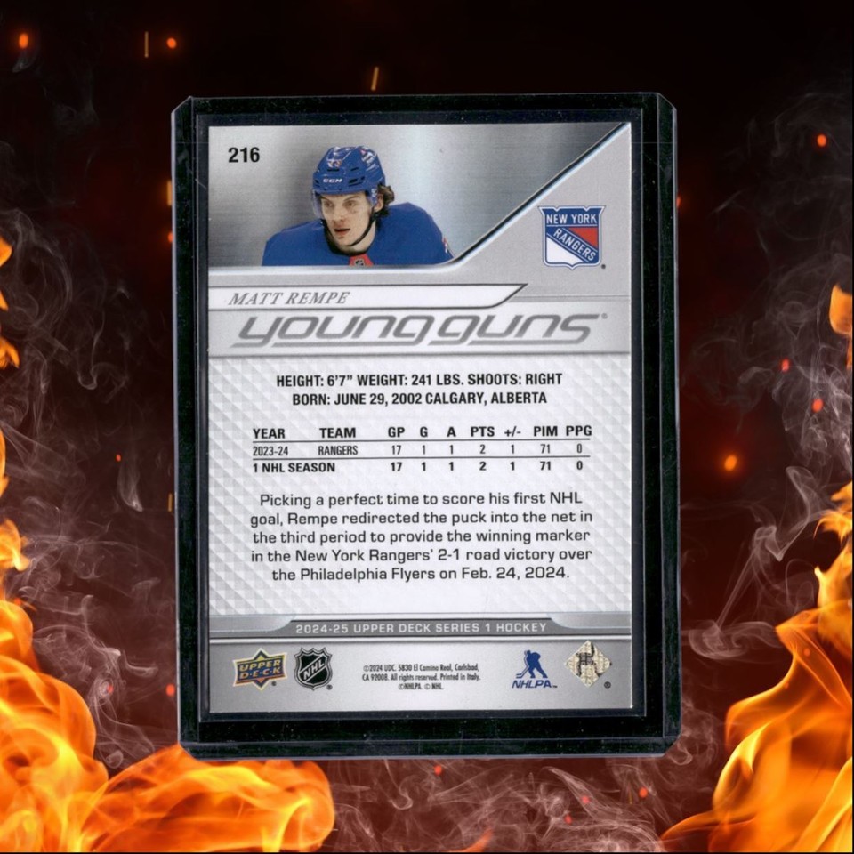 2024-25 Upper Deck Matt Rempe Young Guns Rookie #216 | eBay