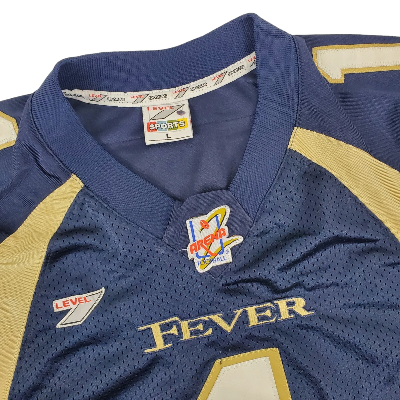 TRI-CITIES FEVER Jersey Mens Large Blue Gold #1 Logo Spell Out ARENA 2 ...