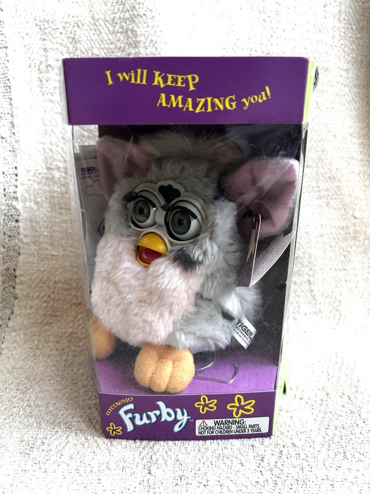 First Edition Original 1998 Furby 70-800 Tiger Leopard Grey Pink - AS ...
