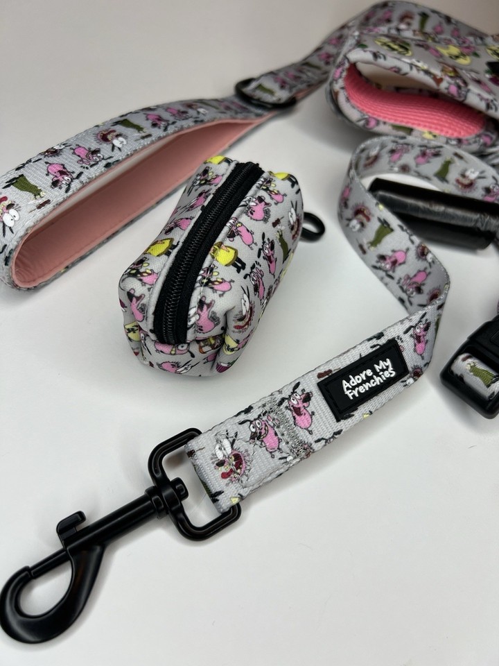 Courage The Cowardly Dog Harness Collar Leash LARGE French Bulldog Pets ...