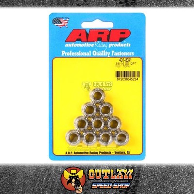 ARP 12-POINT NUT POLISHED S/S 3/8"-16 THREAD 7/16" SOCKET 10 PACK ...