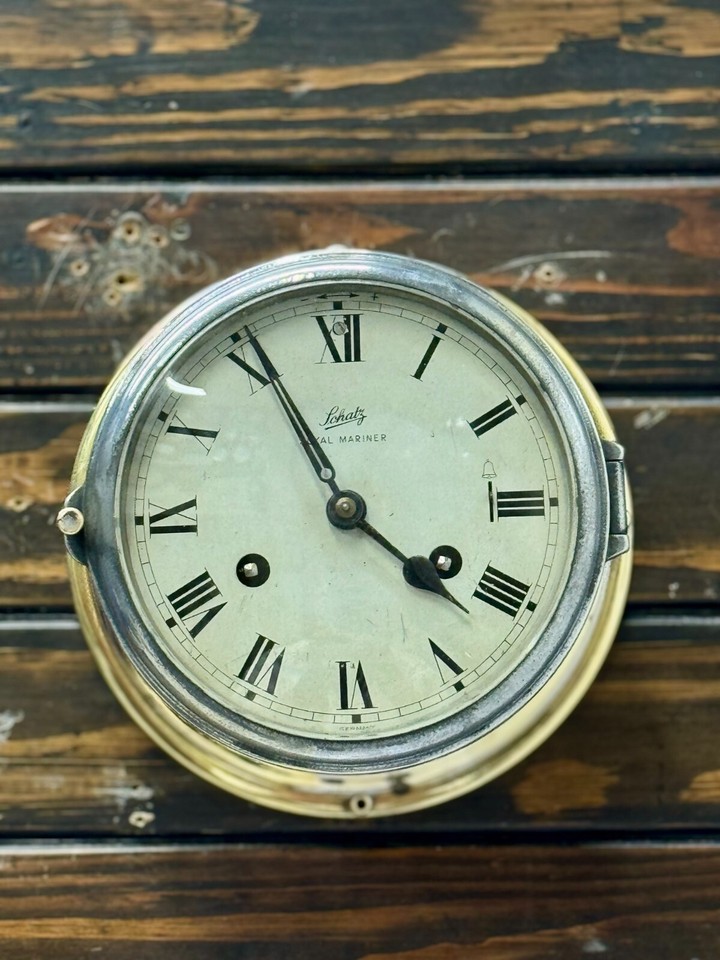 Nautical Royal Mariner Brass Mechanical Key Winding German Schatz Wall ...