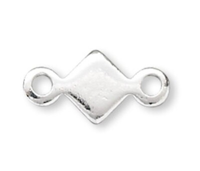 Link Connectors, 100 Silver Plated Brass 4mm Square 4x8mm Long Solid ...
