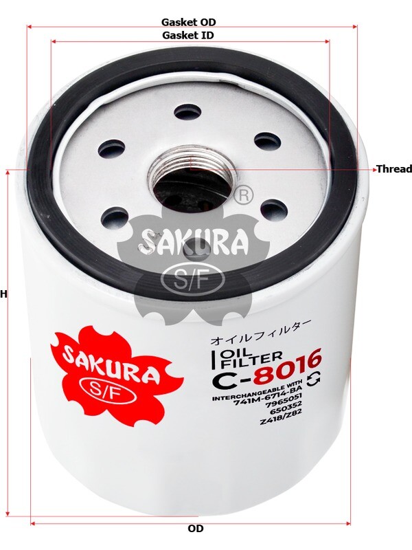 6 x Sakura Spin-On Oil Filter C-8016 fits SATURN SC2 1.9L L4 PETROL ...