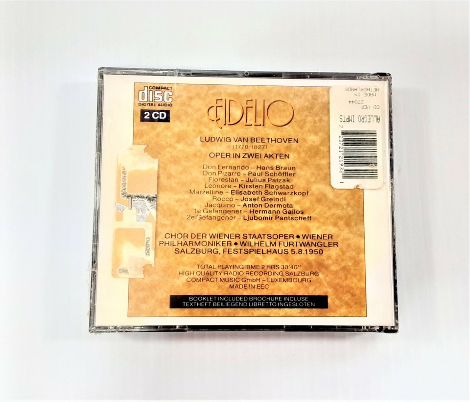 Beethoven: Fidelio - Flagstad, Patzak, Schwarzkopf - 2-CDs - New ...