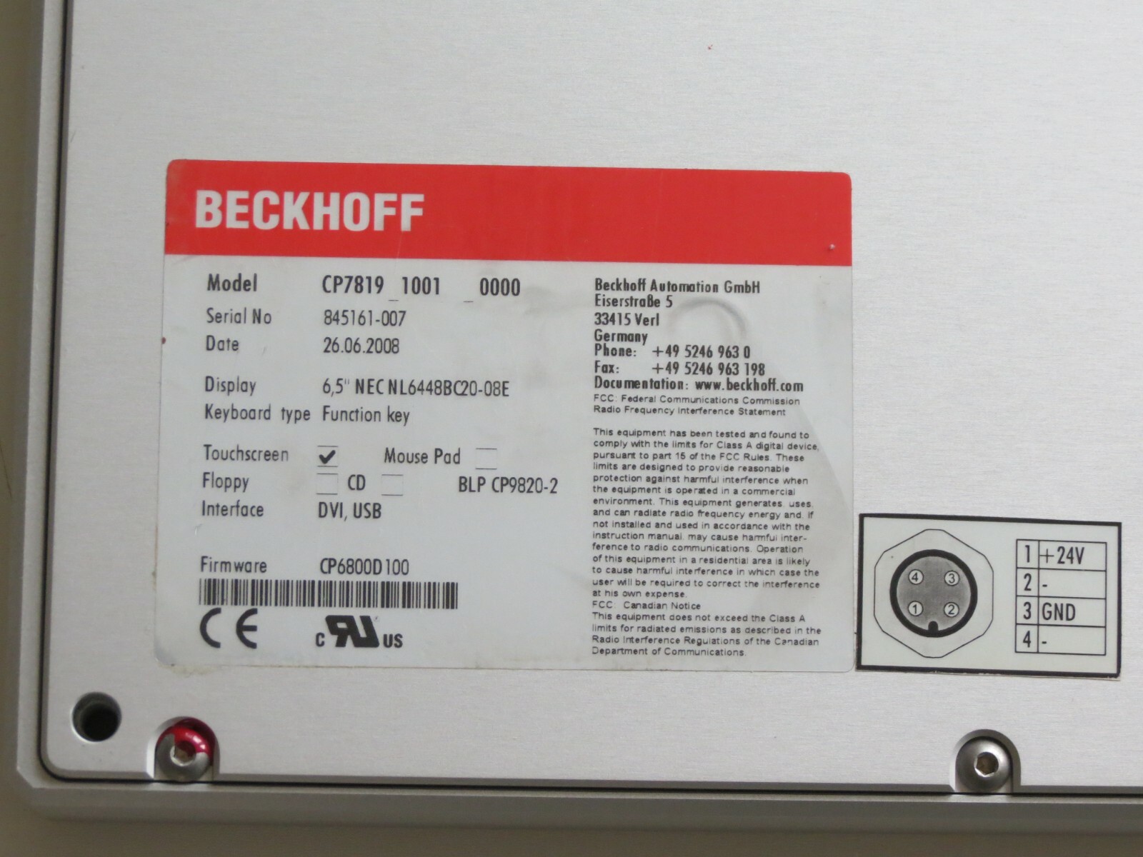 Beckhoff Control panel CP7819-1001-0000 CP78 PLC IP65 HMI | eBay