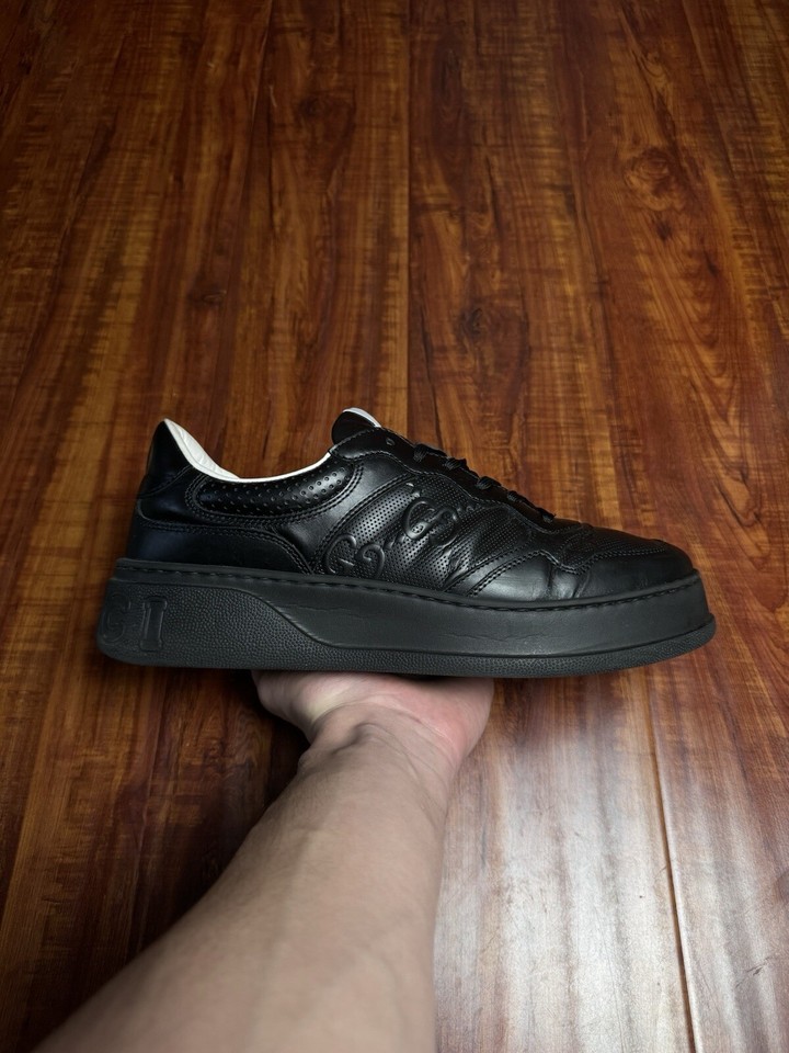 Gucci GG Embossed Monogram Mens Sneakers - Black - Size 10G 10.5US ...