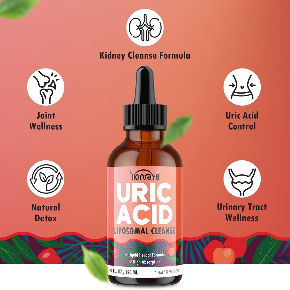 Liposomal Uric Acid Drops Tart Cherry Supplement with Celery Seed ...
