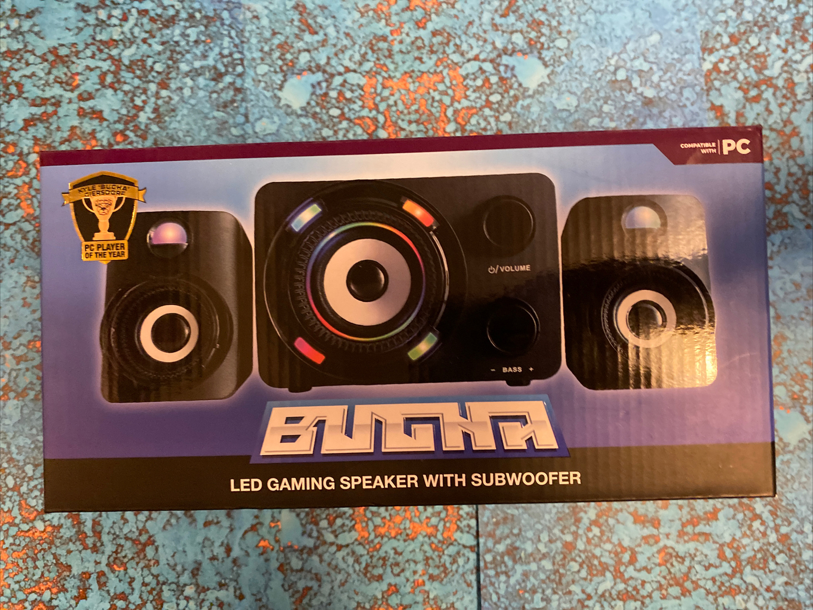 Bugha LED Gaming Speakers & Subwoofer Set 3.5mm Aux-in Lights up for ...