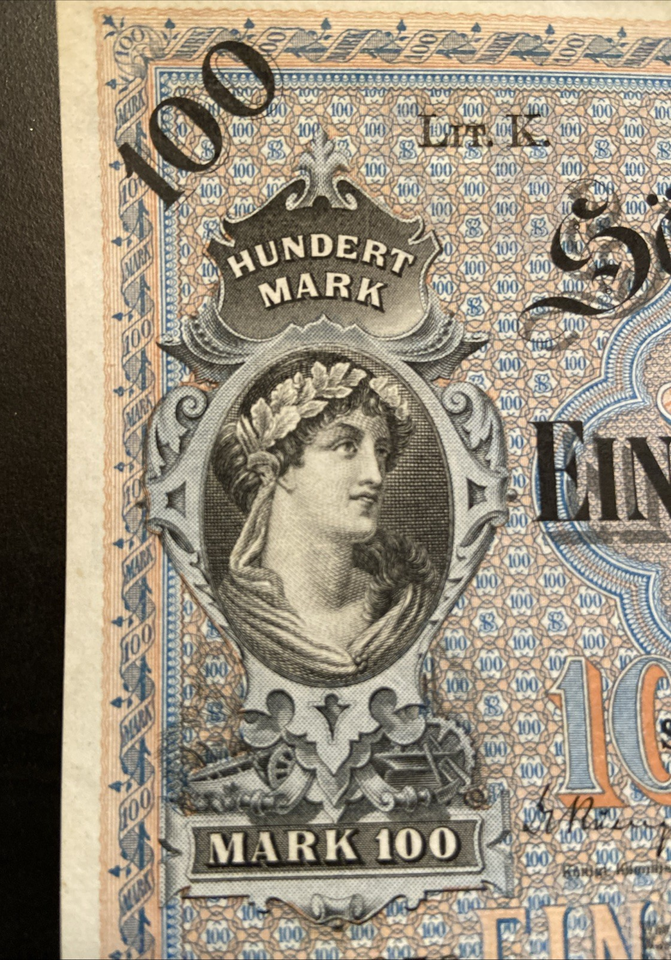 Large GERMANY Saxony BANK 100 MARK Banknote DRESDEN Pre WW1 1911 ...