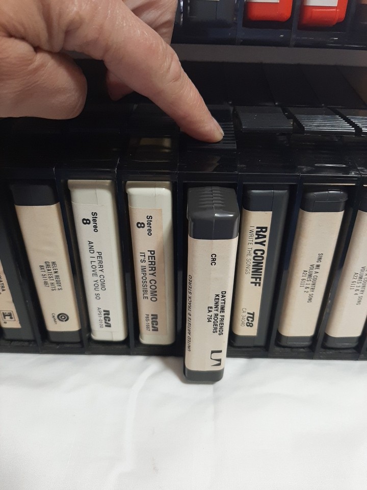 8 track tape storage W/ Push Button Release. Holds 20 Tapes. All Work ...