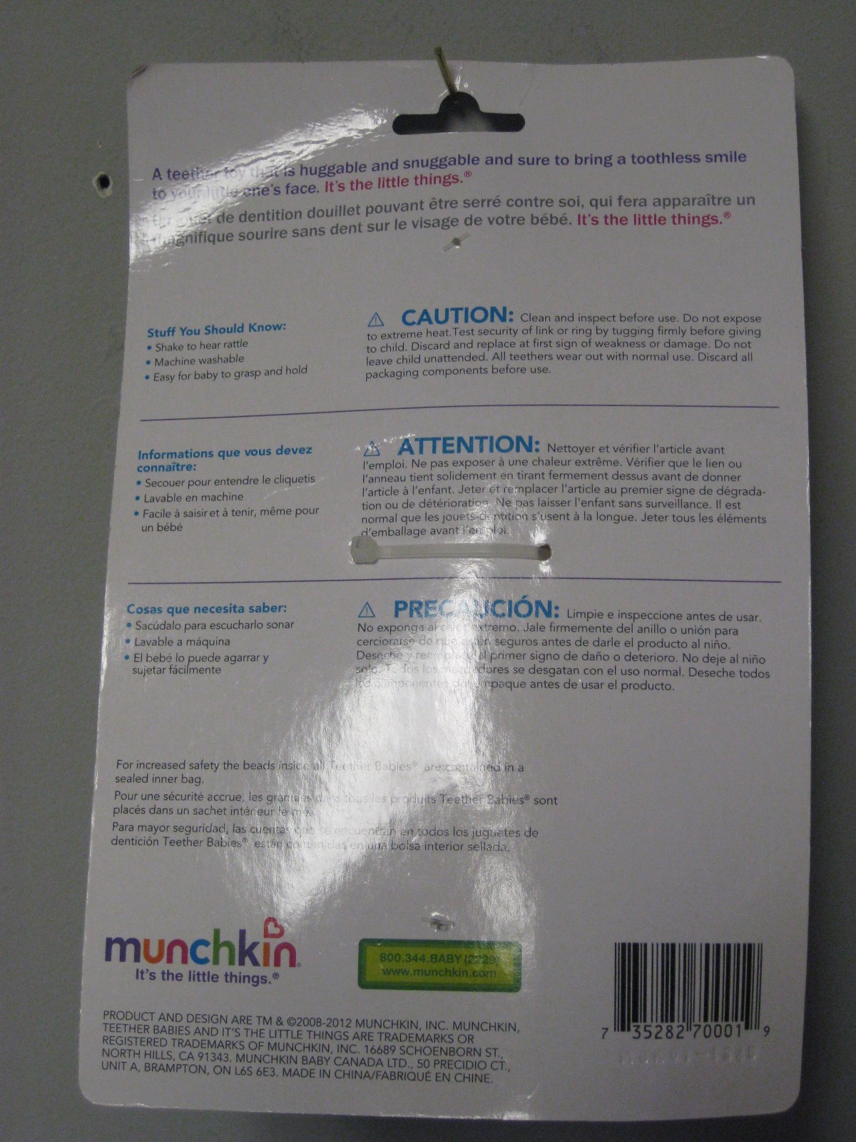 Munchkin Teether Babies Crinkle Rattle Tiger Lovey Bp8 for sale online ...