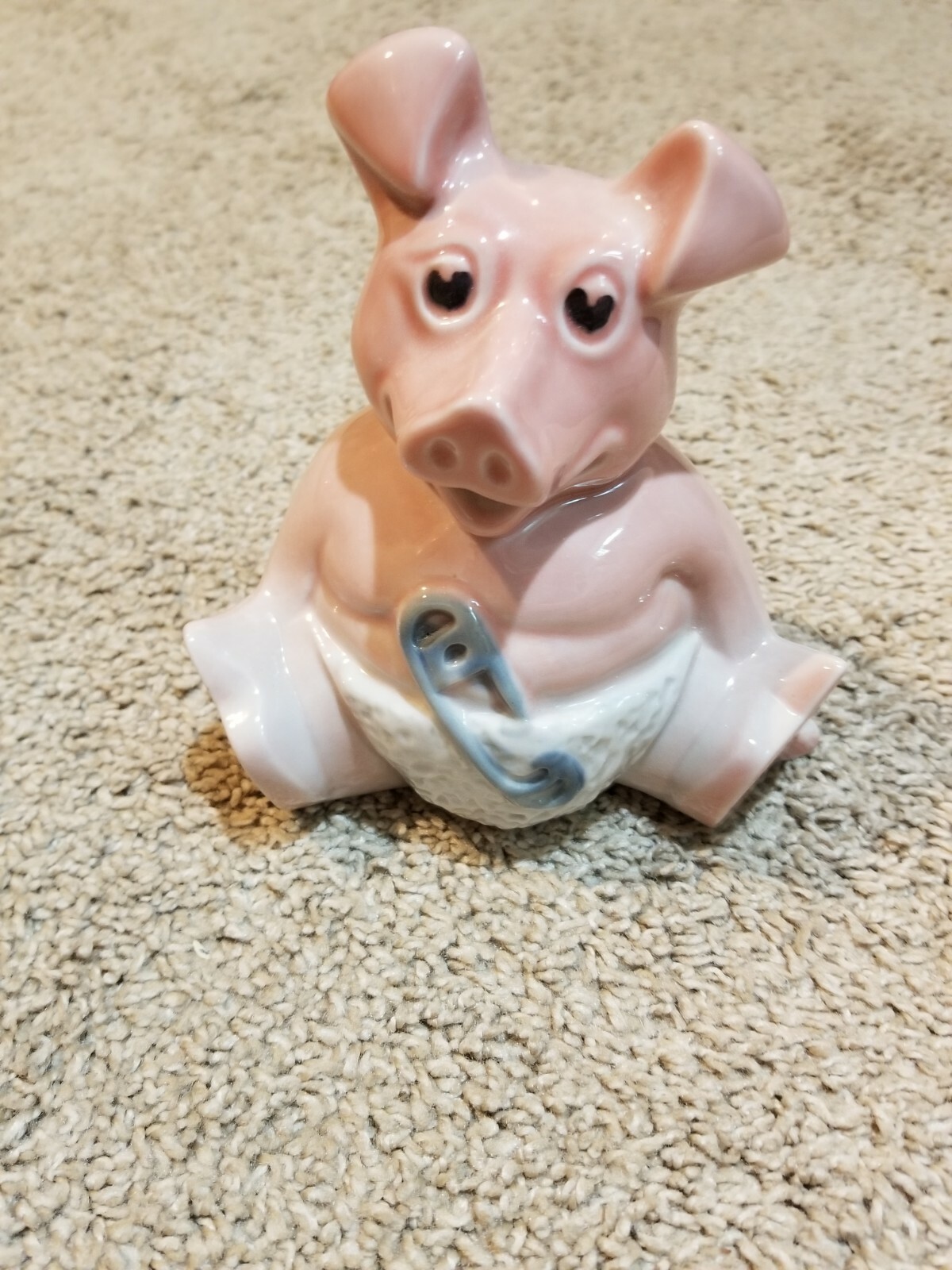 VINTAGE Wade England Porcelain Piggy Bank Pig in a Diaper WITH PLUG ...
