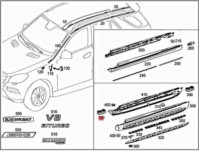 Genuine MERCEDES C292 W166 X166 GL-CLASS X166 Mounting consule ...
