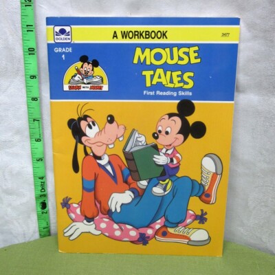 MOUSE TALES First Reading Skills activity book Disney 1988 Learn w ...