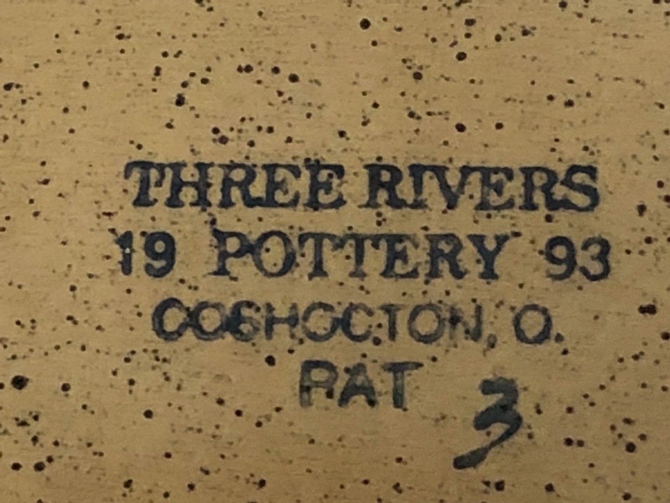 THREE RIVERS POTTERY 1993 COSHOCTON OHIO IVY GREEN LEAVES 9 1/4" ROUND ...