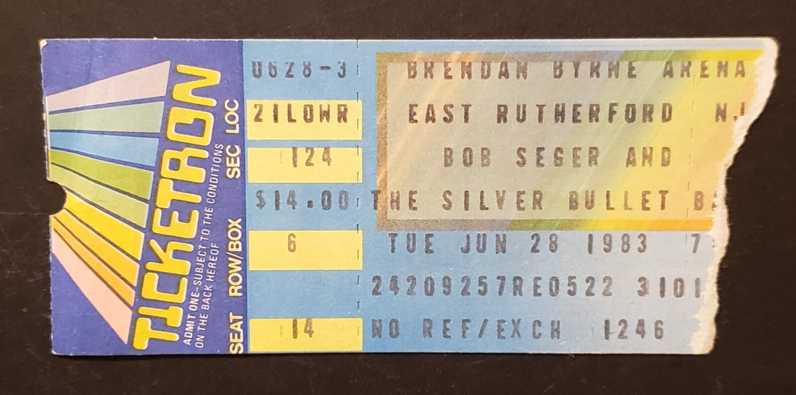 BOB SEGER 1983 TICKET STUB Brendan Byrne Arena NJ 6/28 | eBay